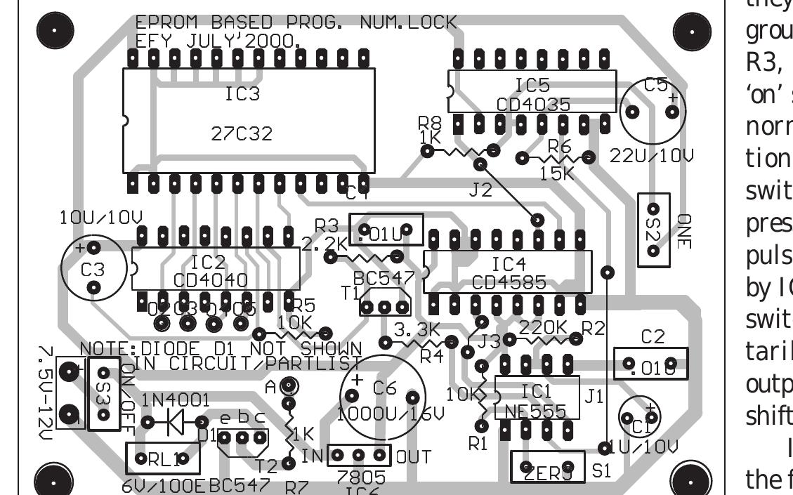 Component layout for the pcb