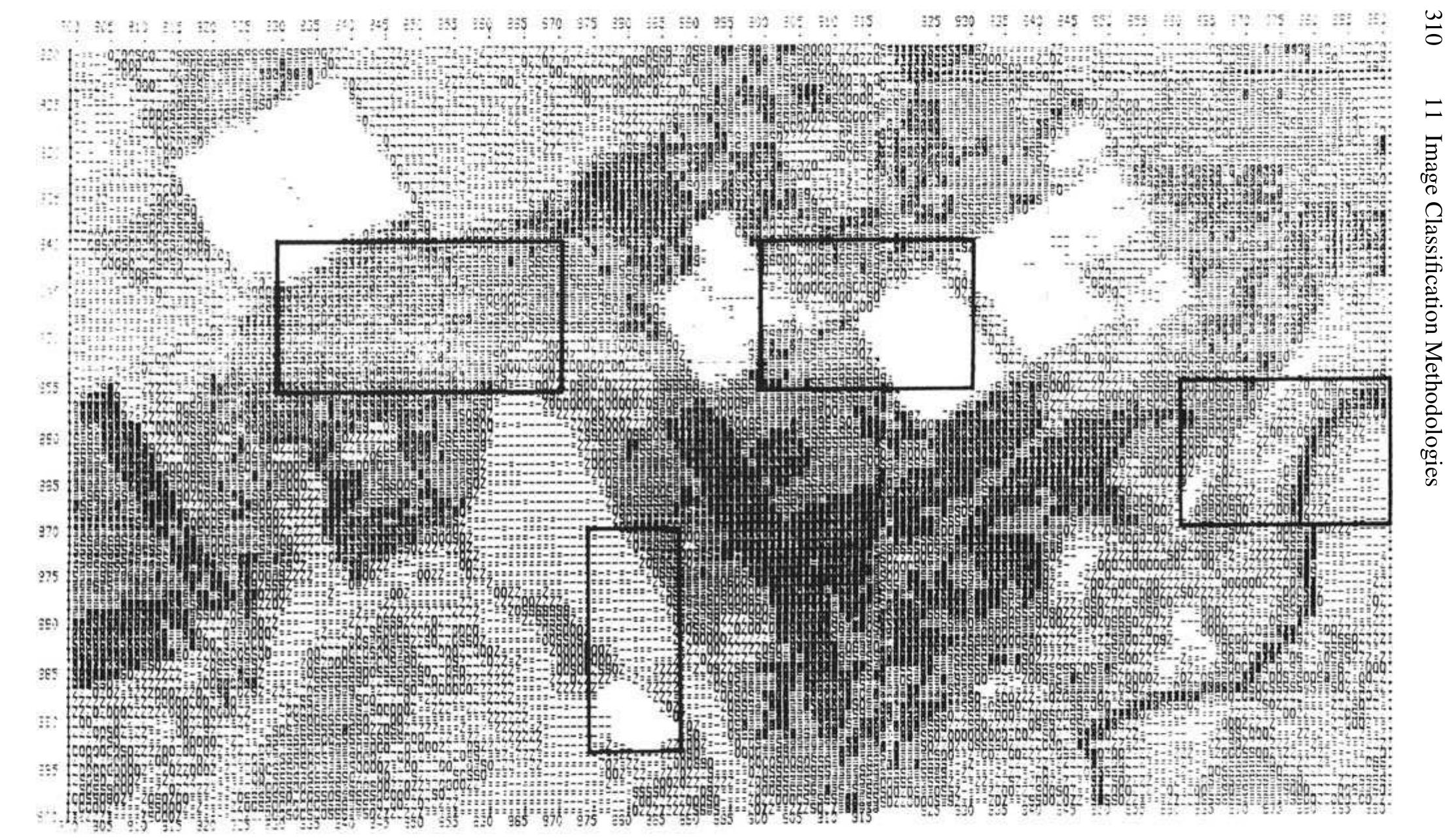 2. line printer map (band 7) of the region shown enclosed in