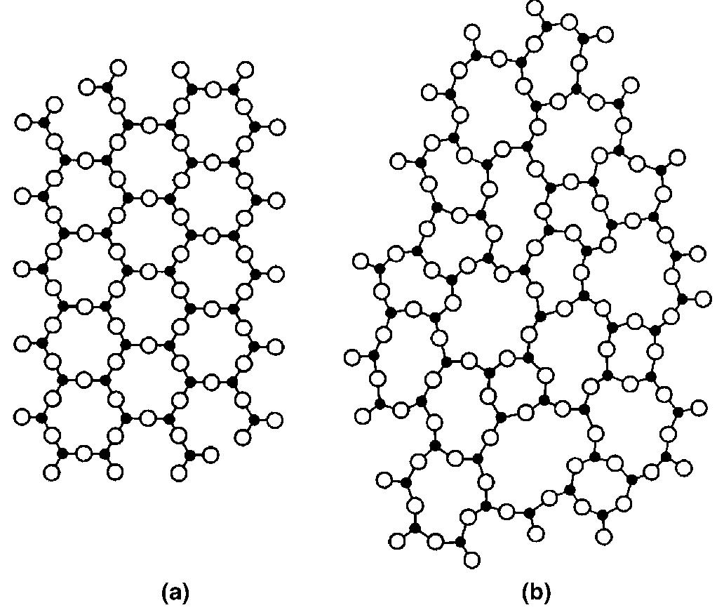 Schematic two-dimensional (2d) representation of the silica