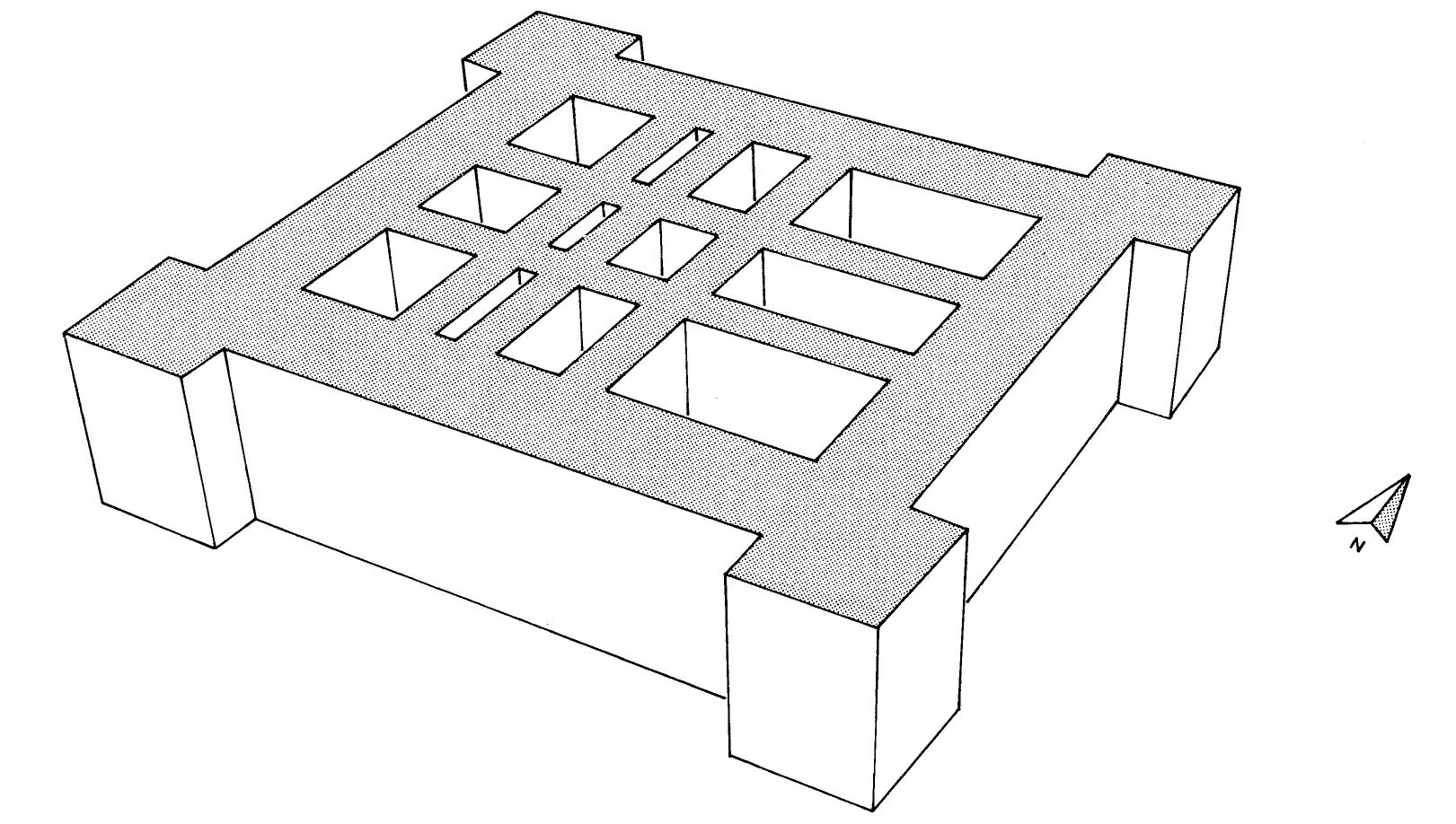 One possible axonometric reconstruction of the monument at