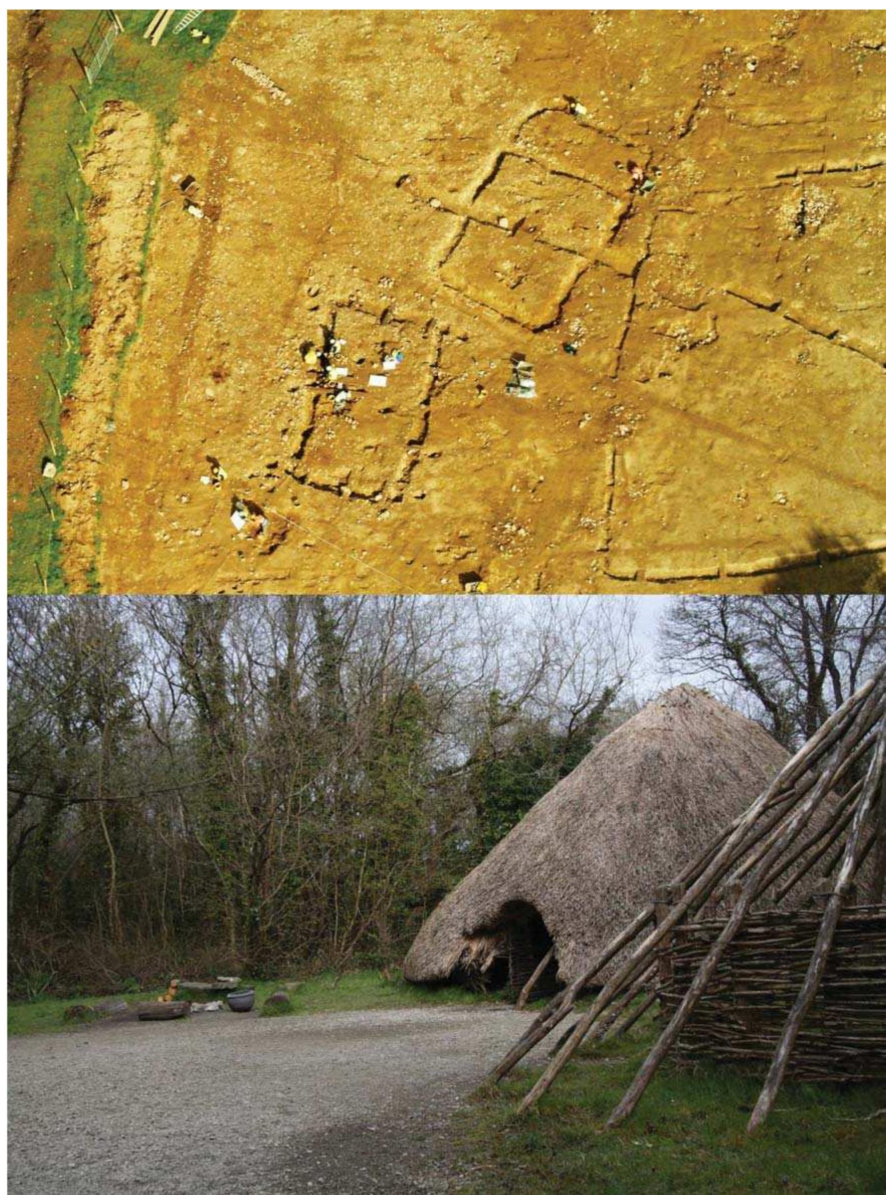 Pl. i—top: the foundation trenches of houses b and c,
