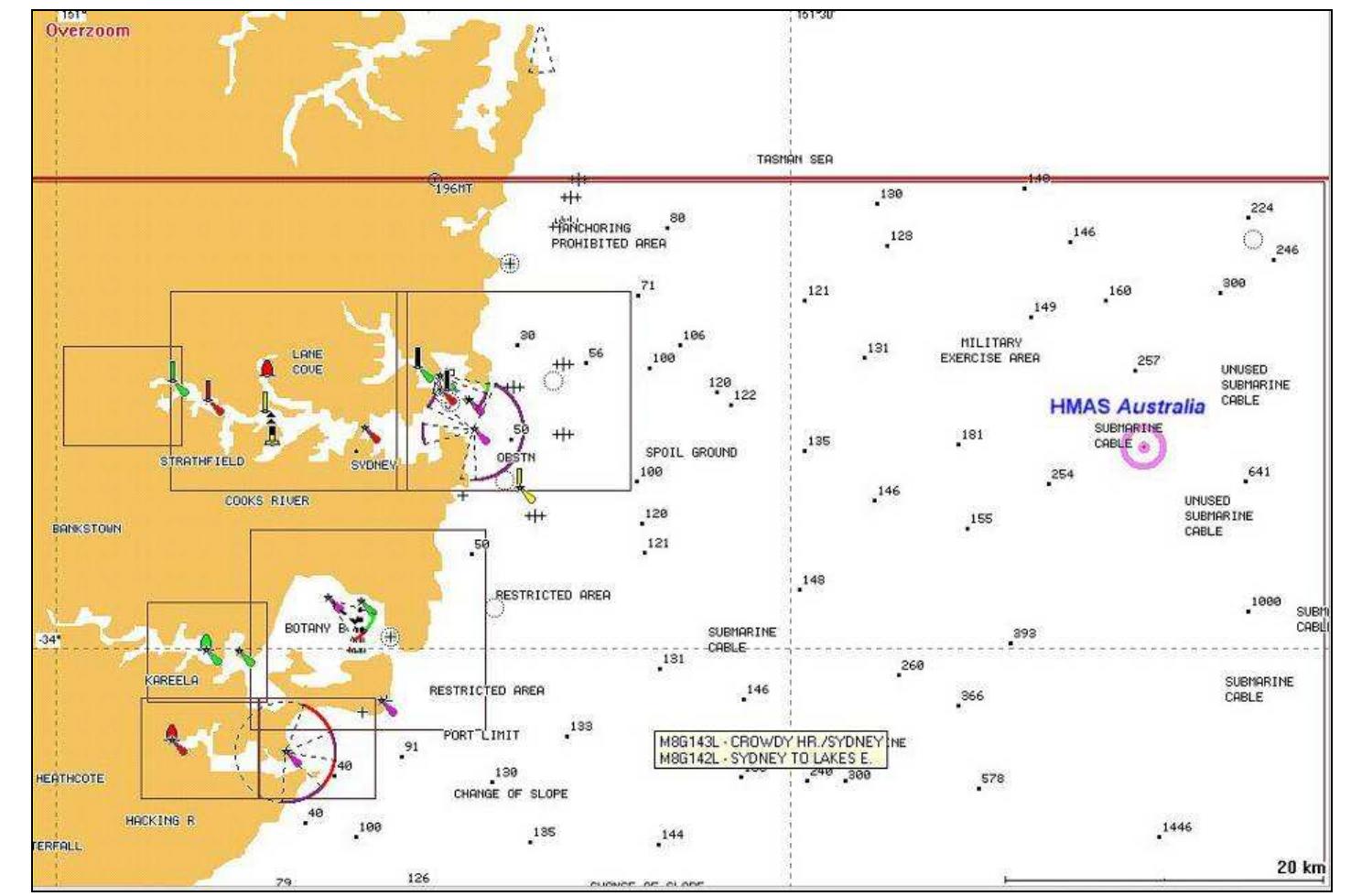 Location map of hmas australia scuttling site (image: manly