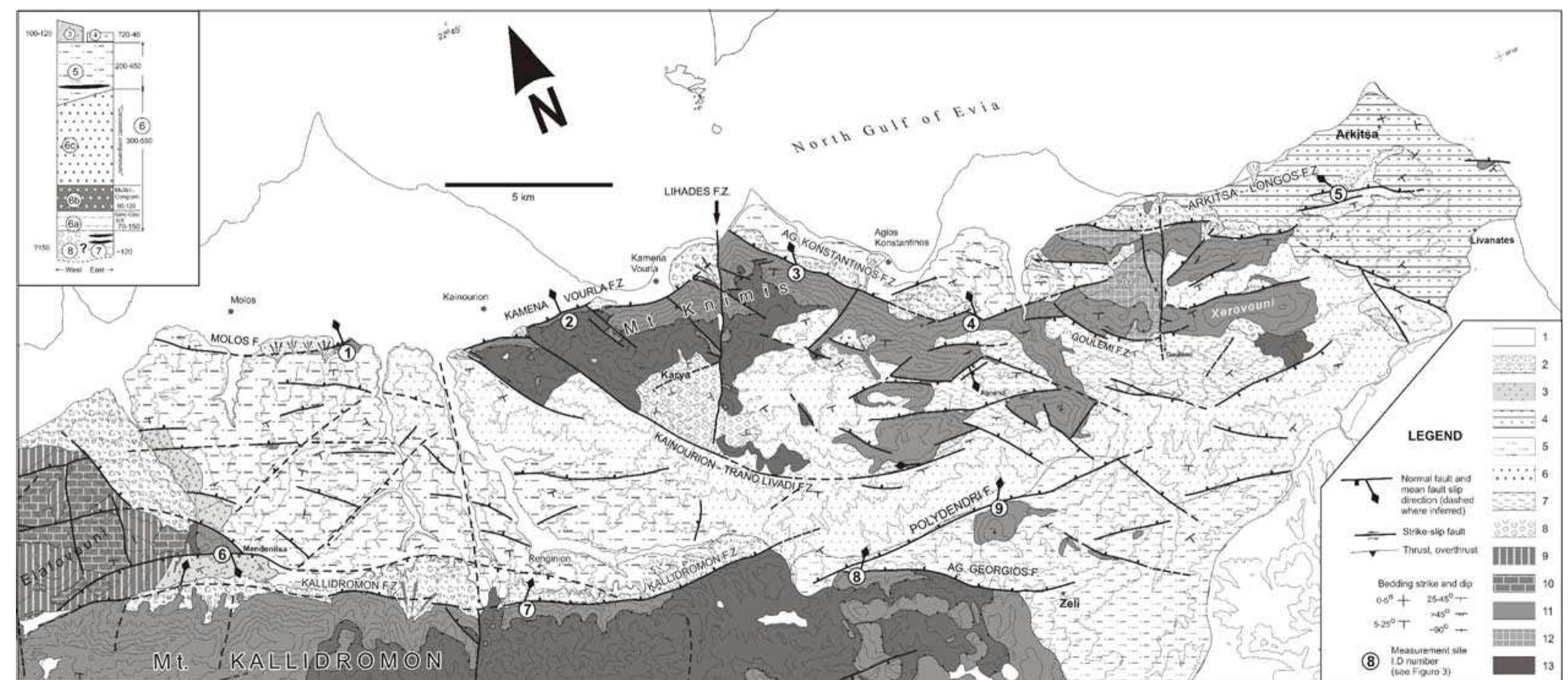 (a) simpilfied geological map of the lokris basin (after