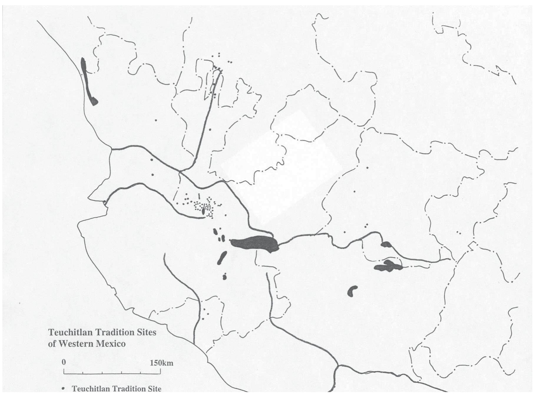 Map of western mexico, showing the location of most