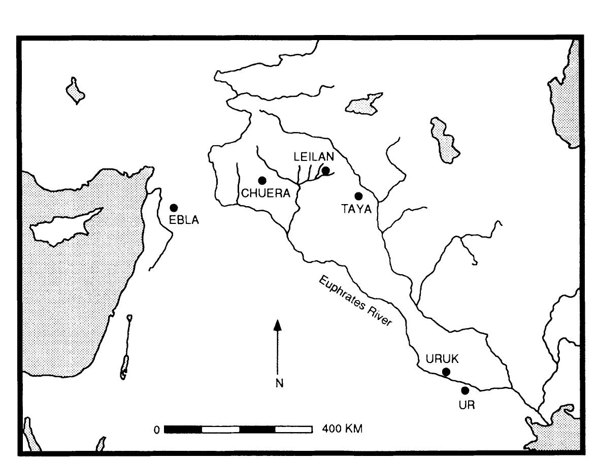 Map of near east showing the location of tell leilan and
