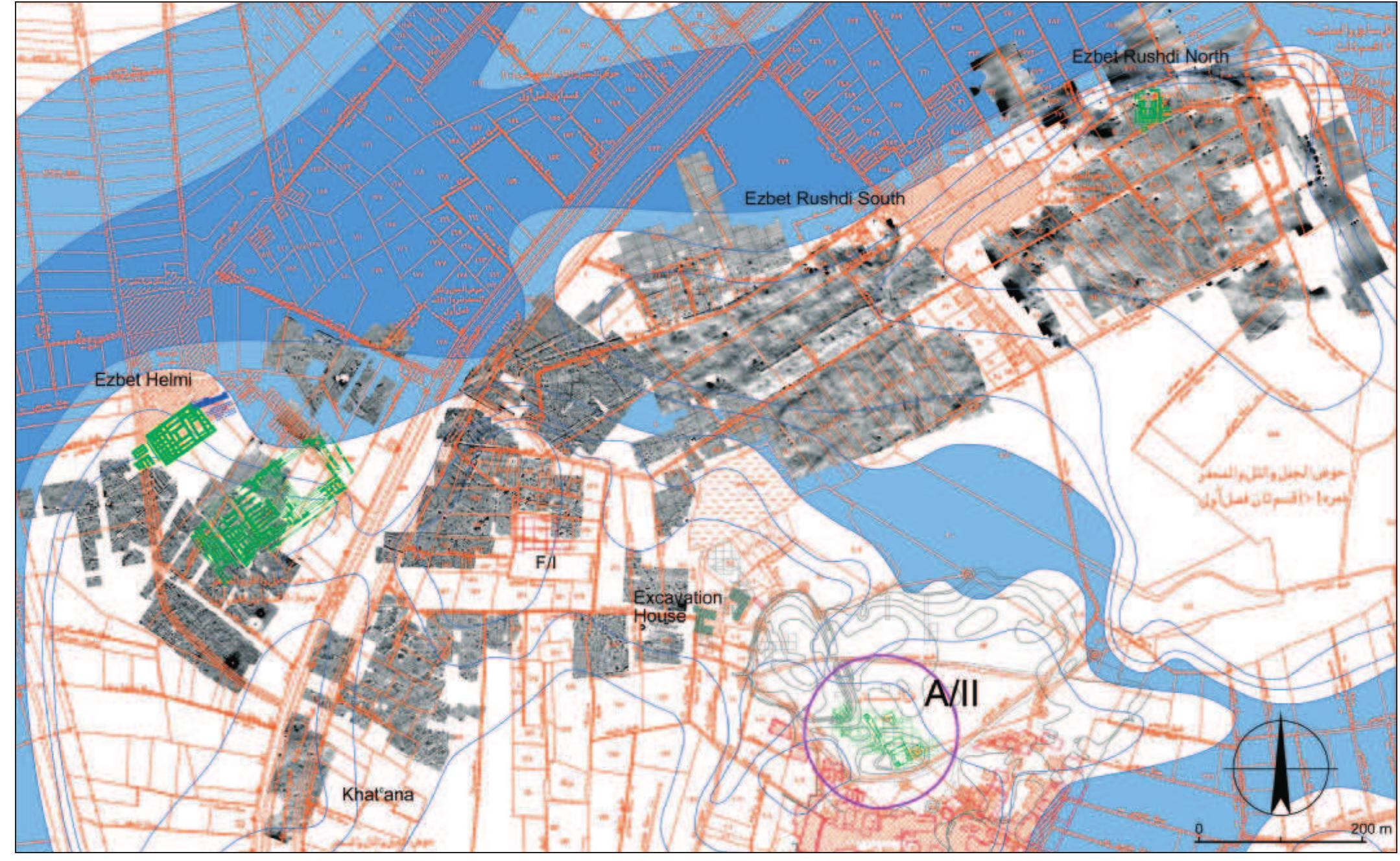 Plate 7: general map of tell el-dab‘a, showing the relative