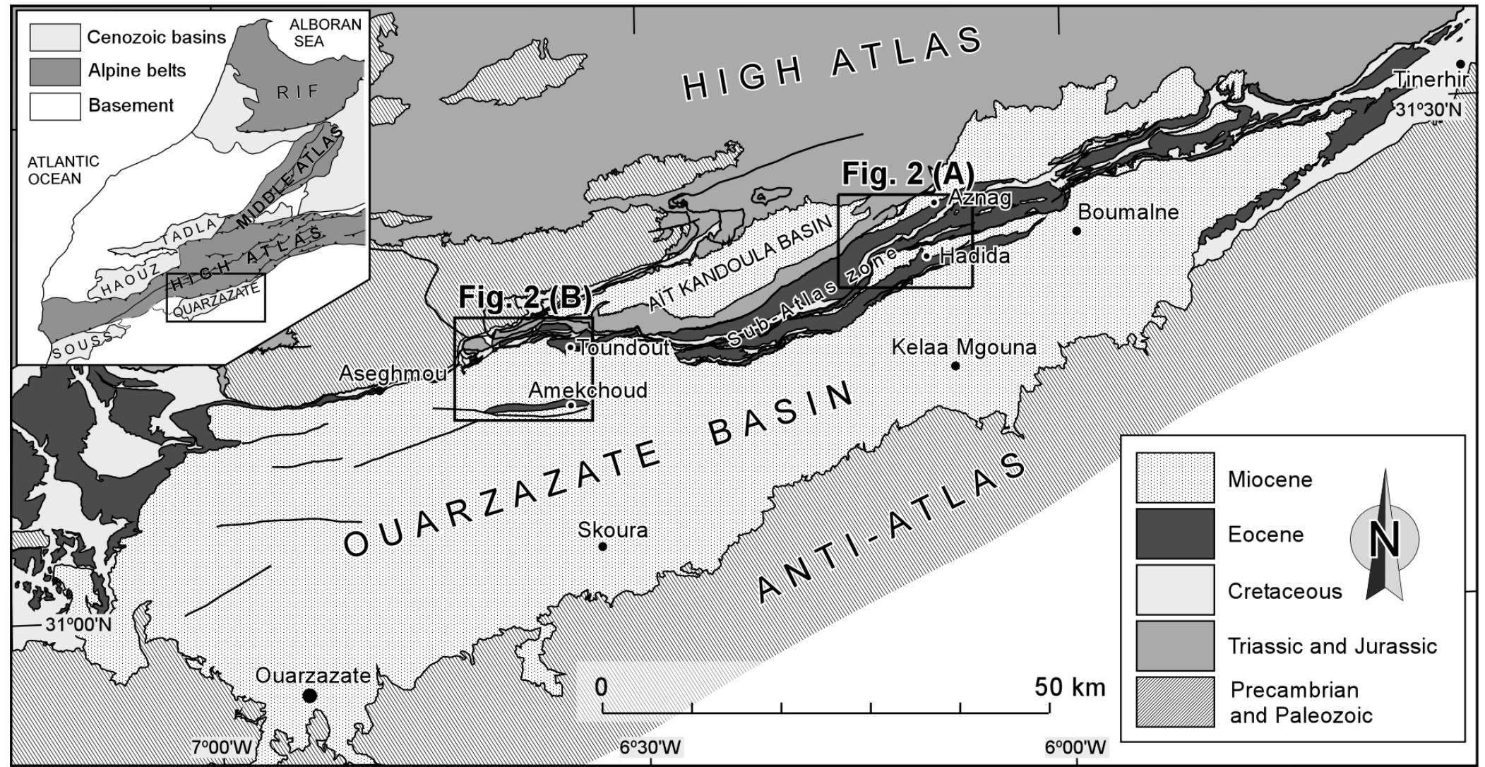 Figure 1 - from Magnetostratigraphy of the Ouarzazate Basin: