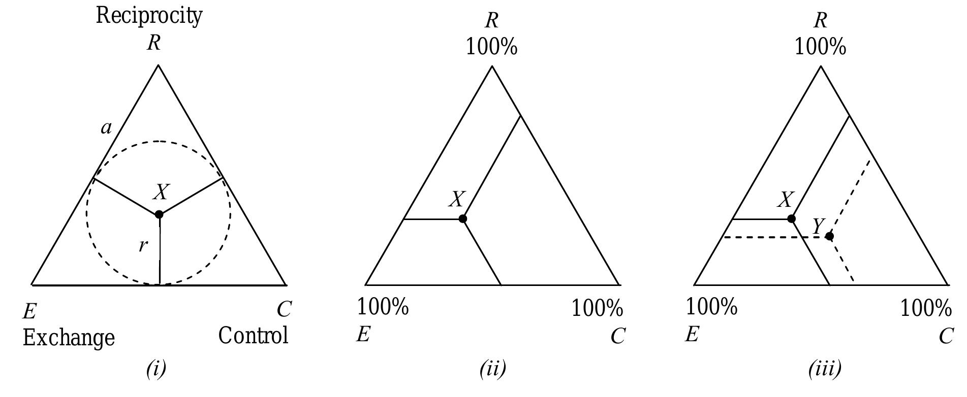 Triangular representation of social structure respective