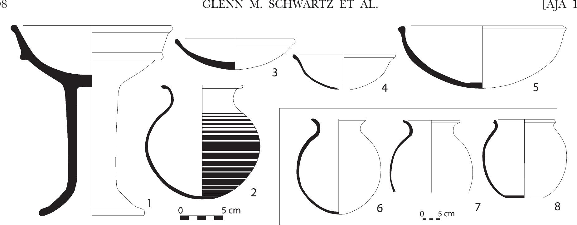 Pottery from tomb 5. fine sand inclusions and wheelmade