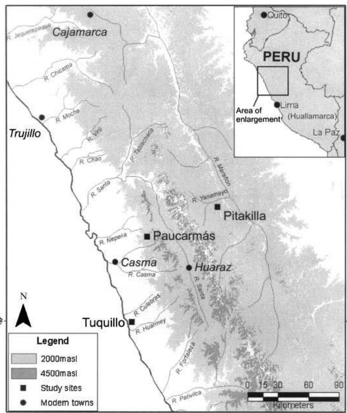 Map of north-central peru.