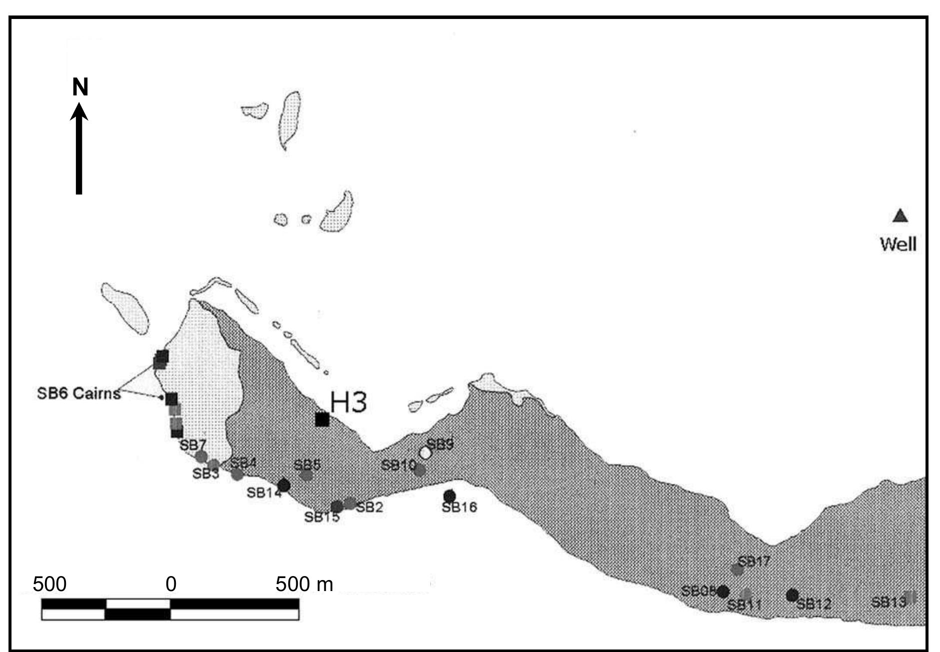 Map of dubaij peninsula, showing the location of h3.