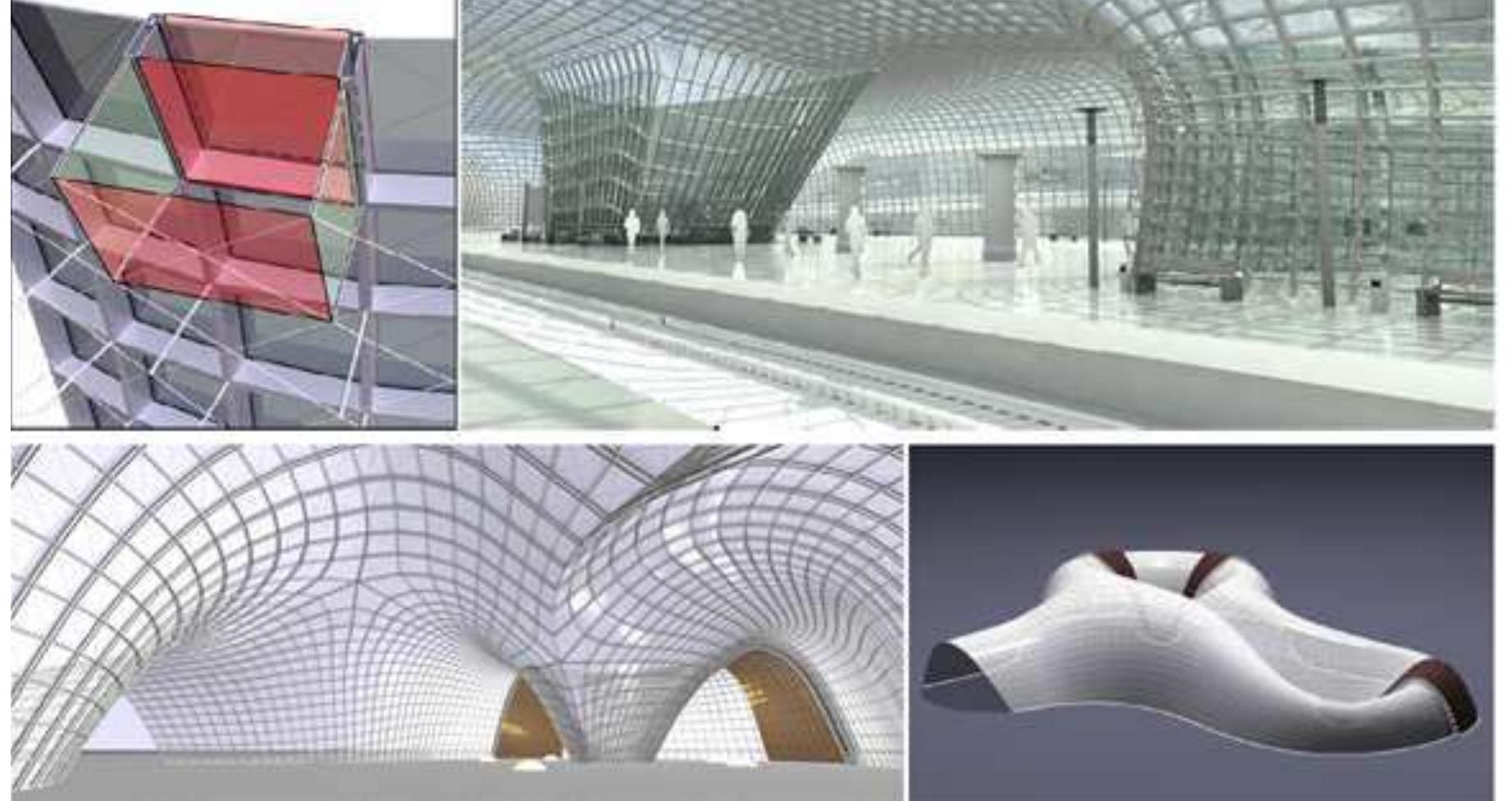 —22 (in the left above) the planar quad meshes, (in the