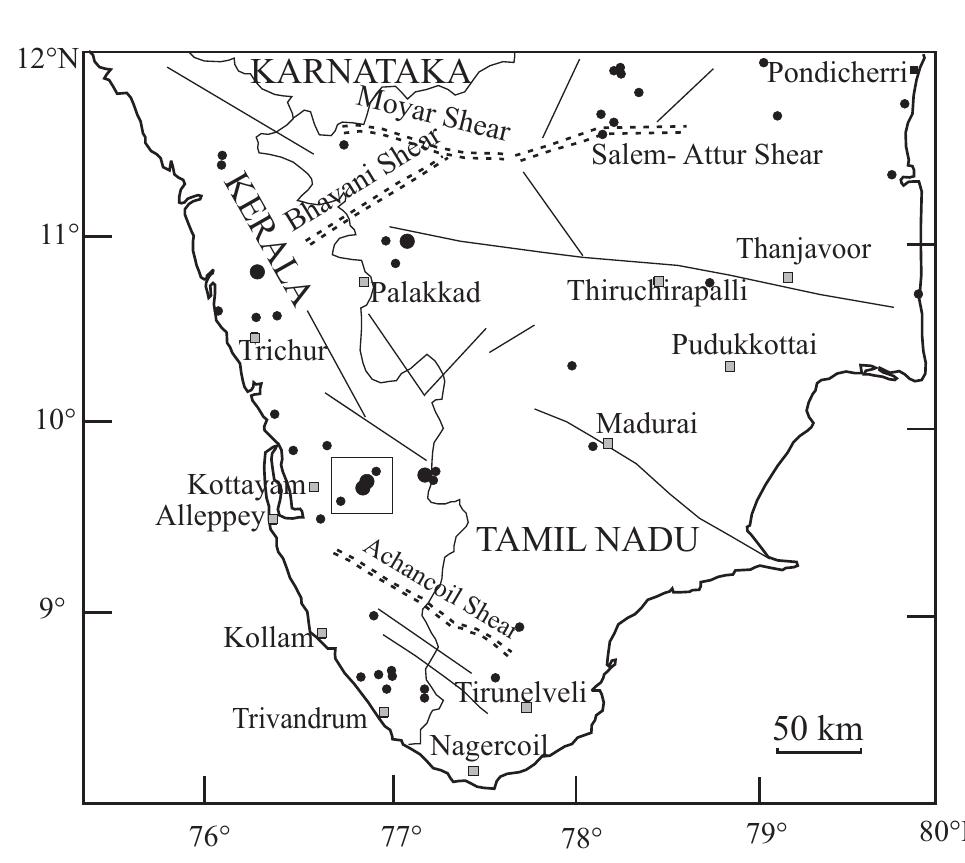 Seismotectonic map of the peninsular india showing