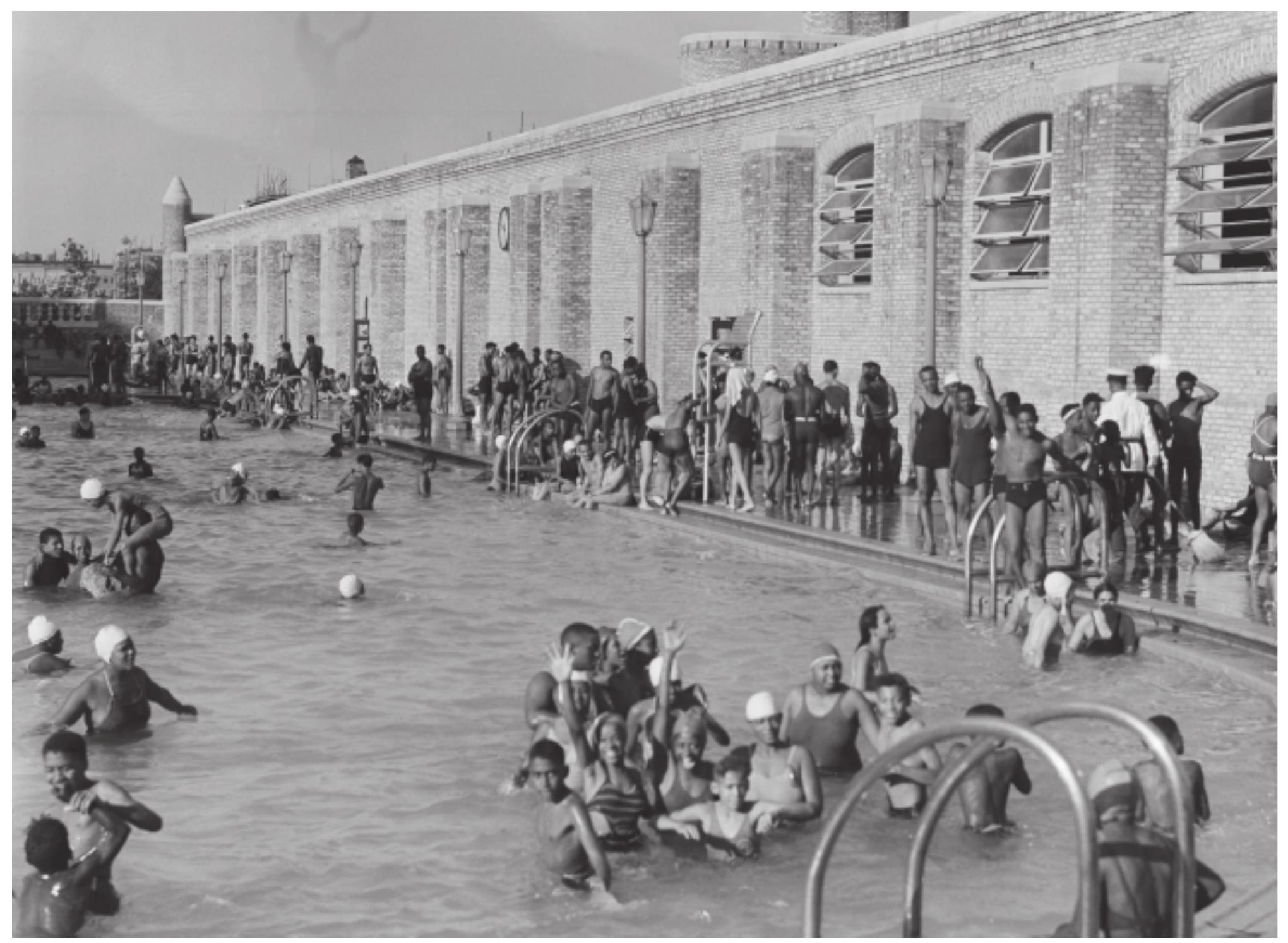 African american swimmers at colonial park pool, 16 august