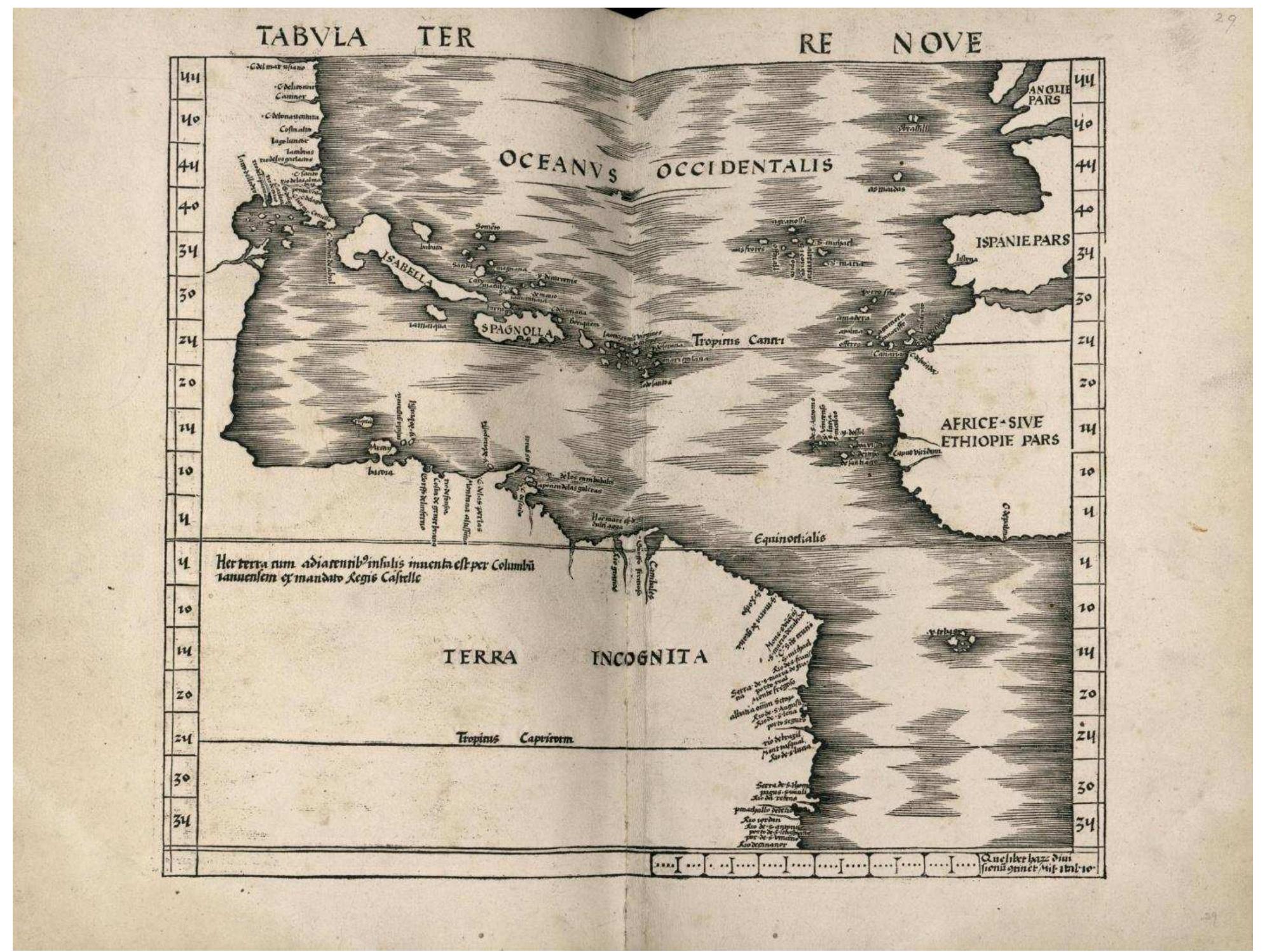 The map of the atlantic and environs in the 1513 edition of