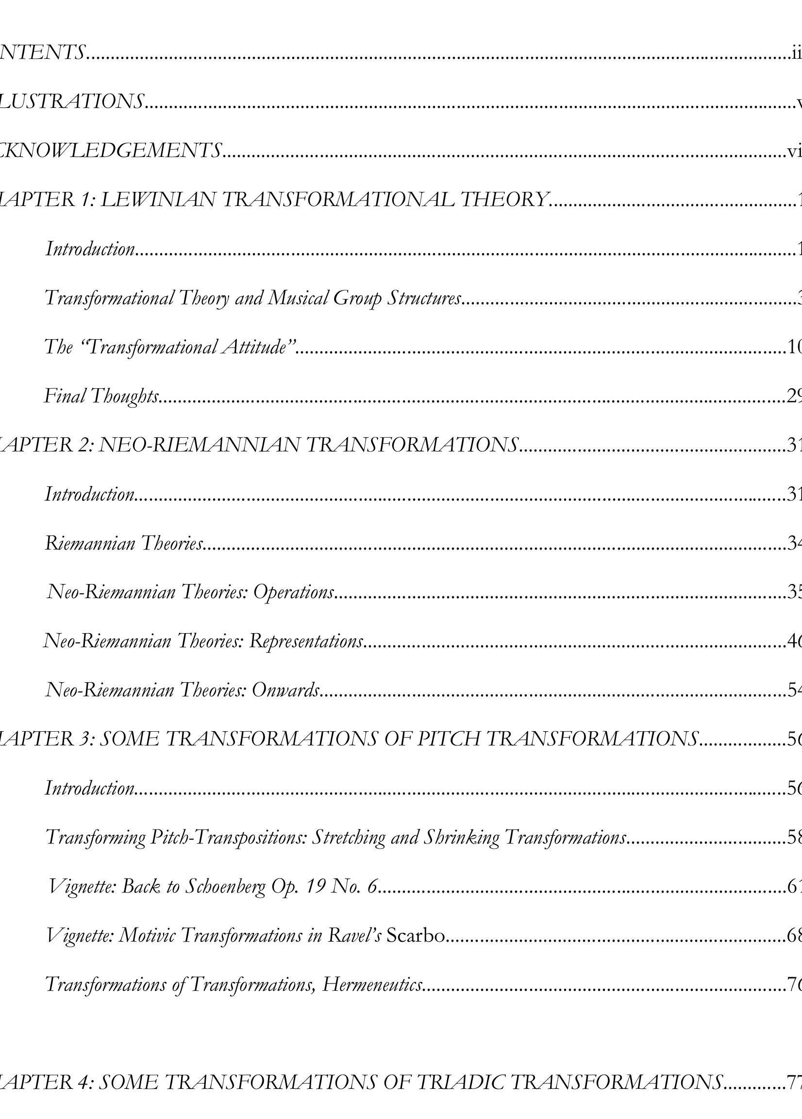 Table 1 - Lewinian Transformations, Transformations of
