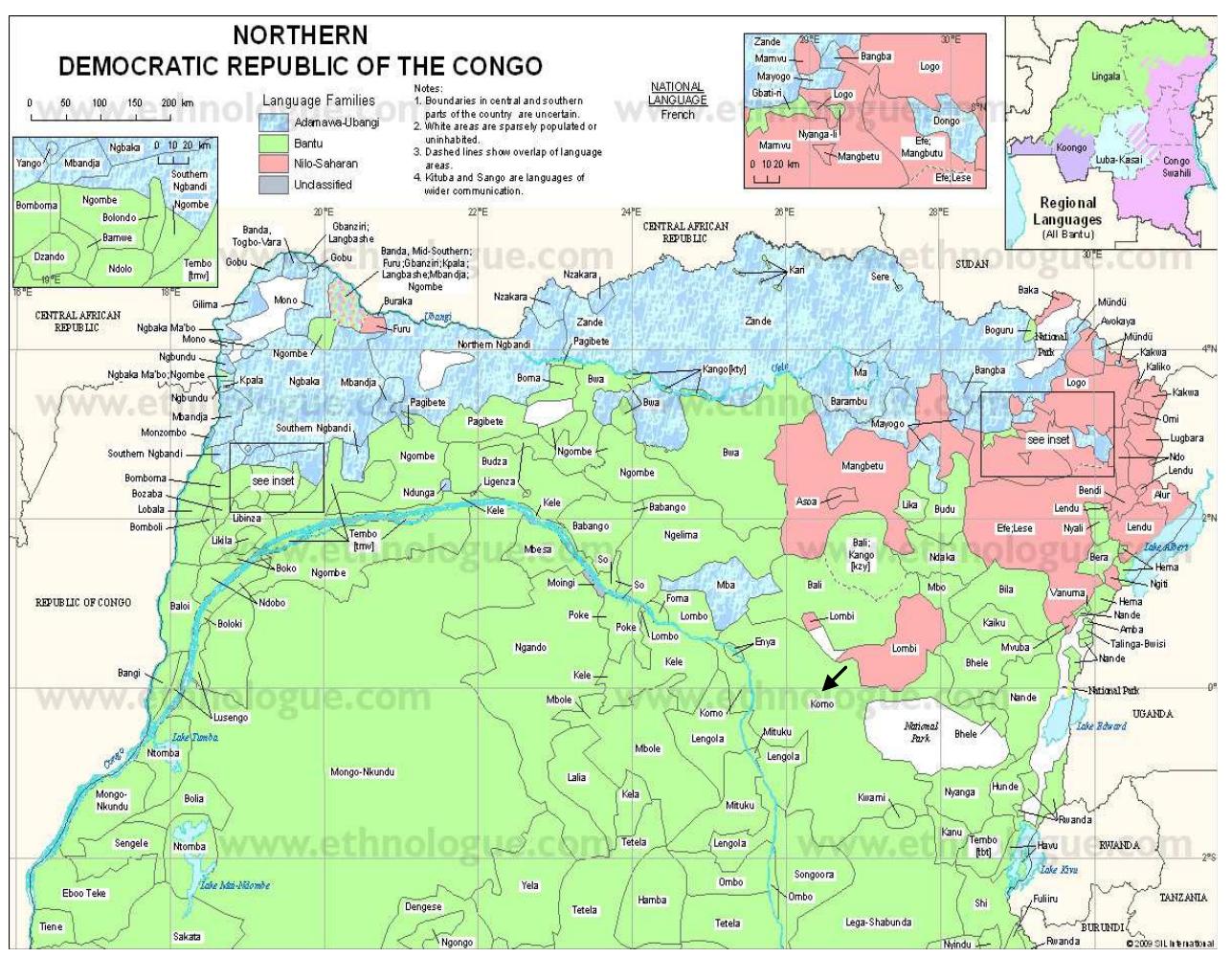 (1) maps of the komo area. map from: