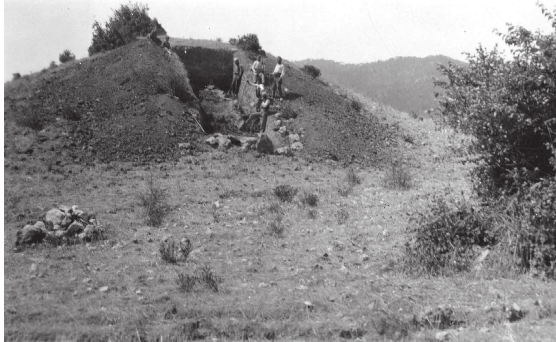 Colophon. geometric cemetery. mound i, from the east during