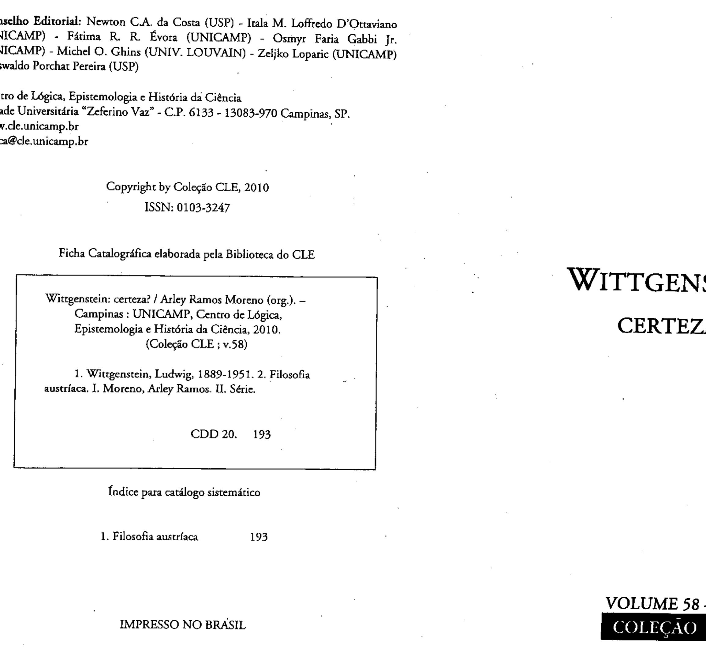 Table 1 - Wittgenstein, Qualia, and the Inverted Spectrum