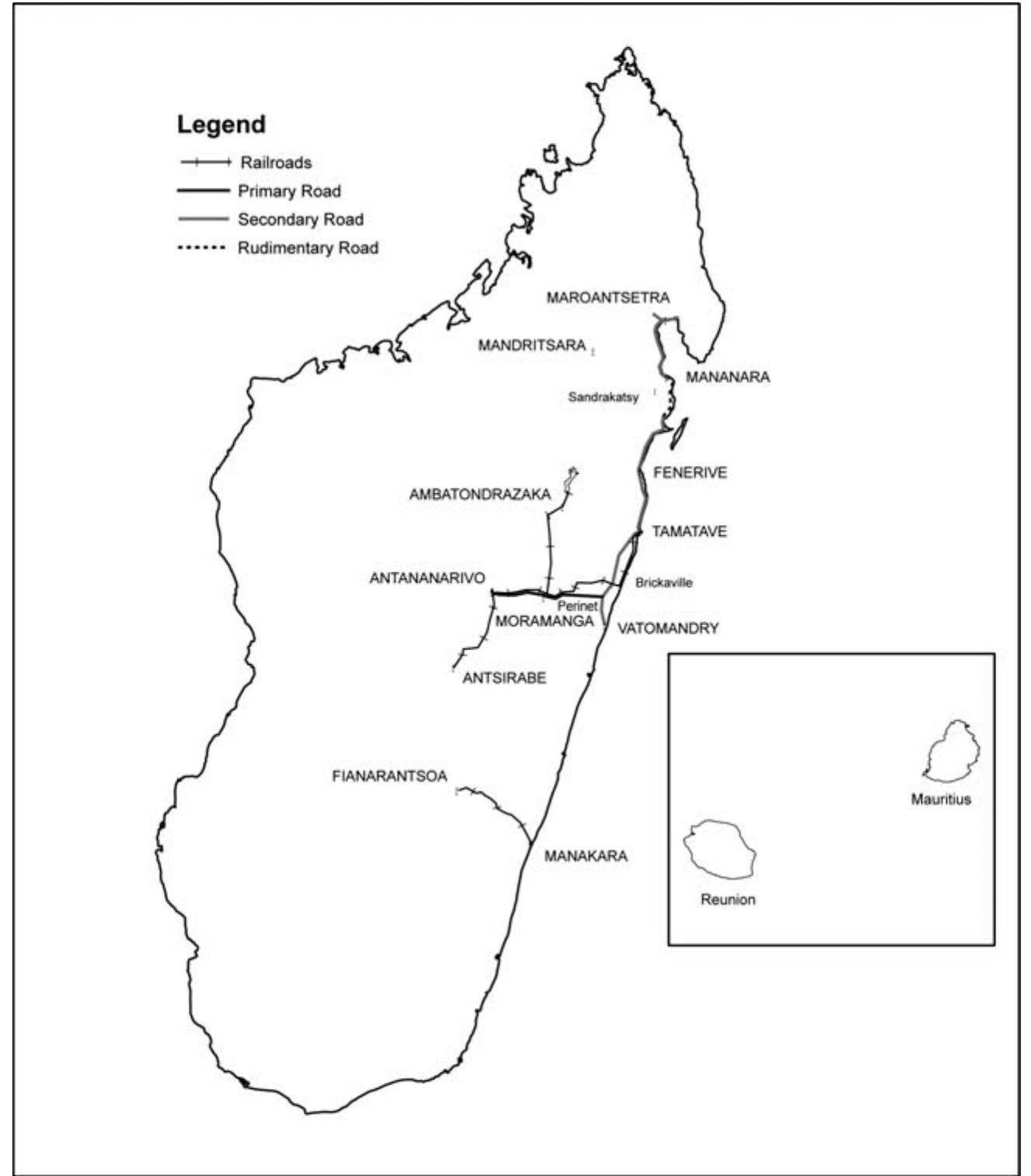 Mentioned sites in eastern madagascar. map made by karl