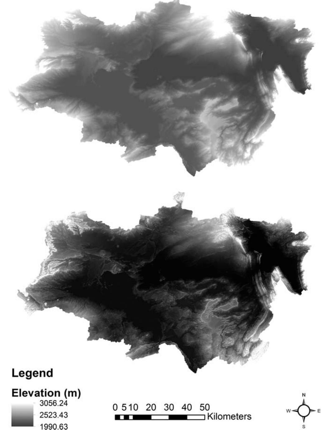 A. the dem of the great divide basin is a simple rasterized