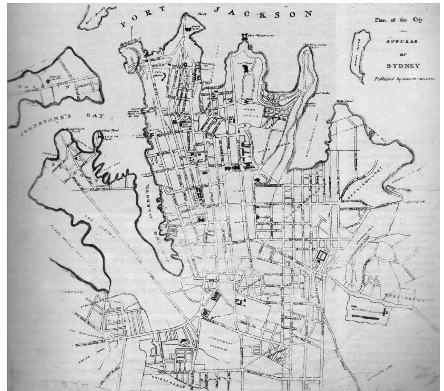 Map of city of sydney in the 1850s. source: paul ashton and