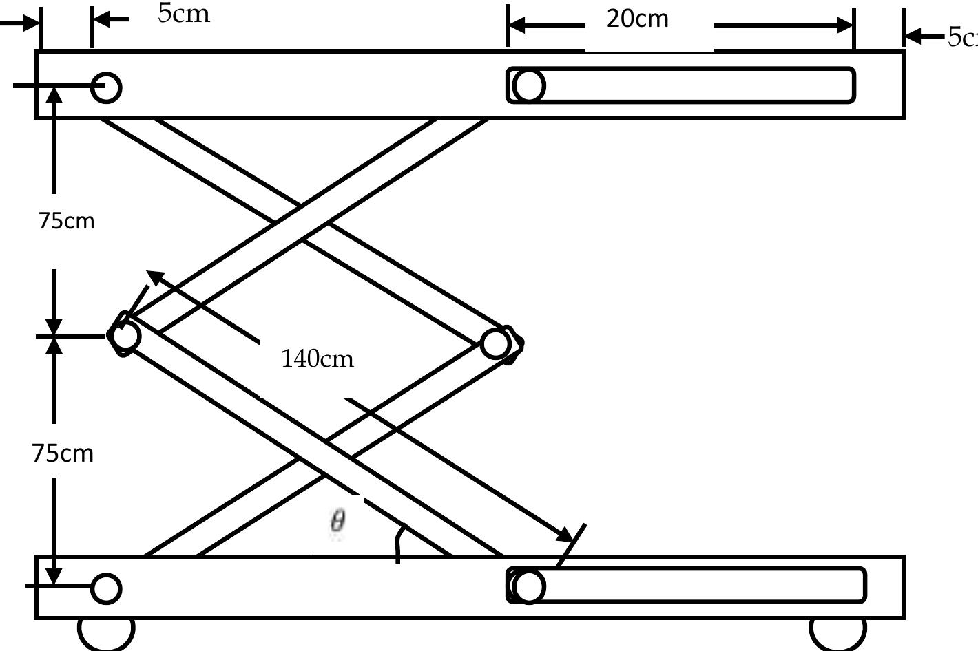 1: schematics of scissor lift specification lift table
