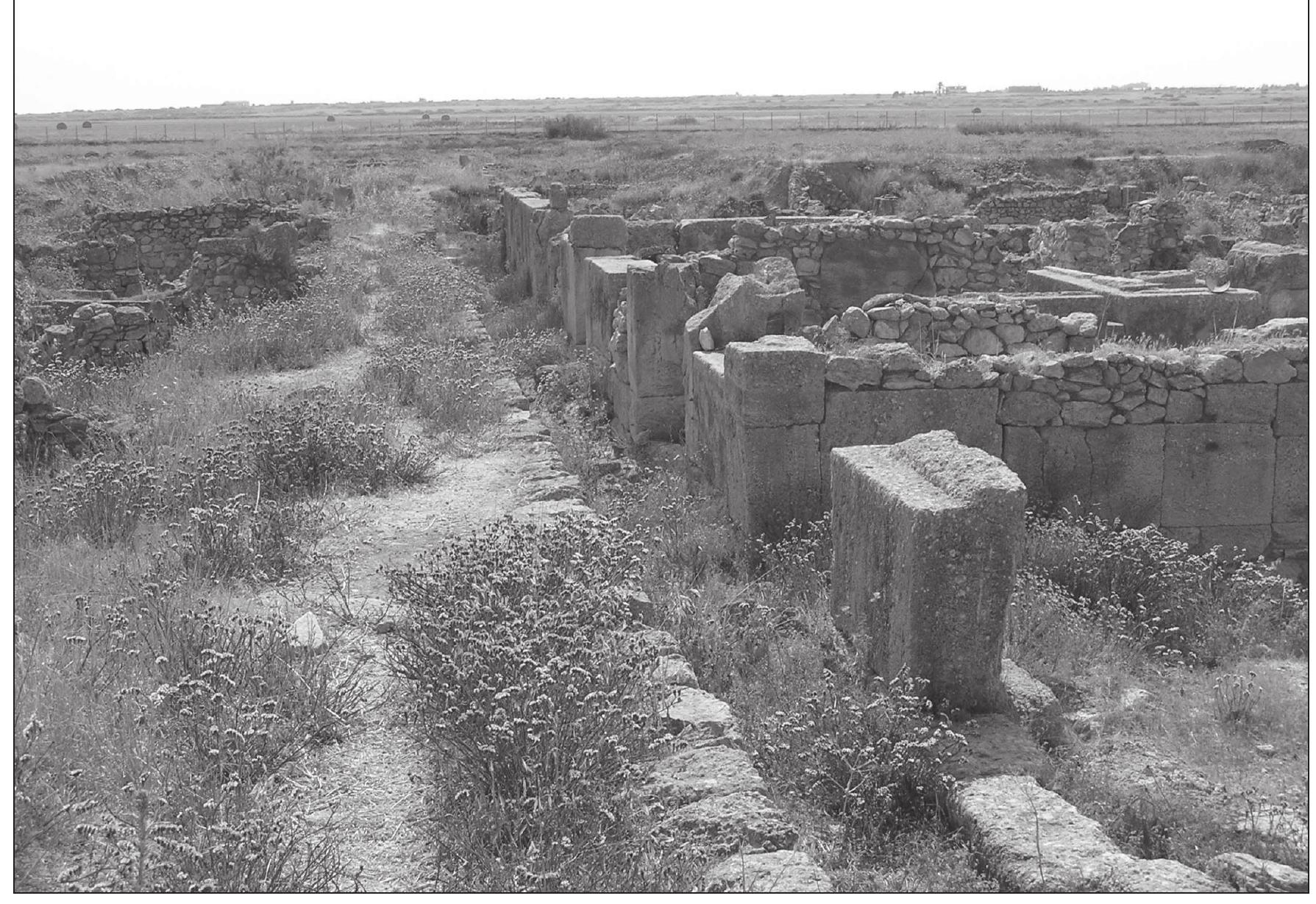 The massive ashlar blocks of building 18’s south facade,