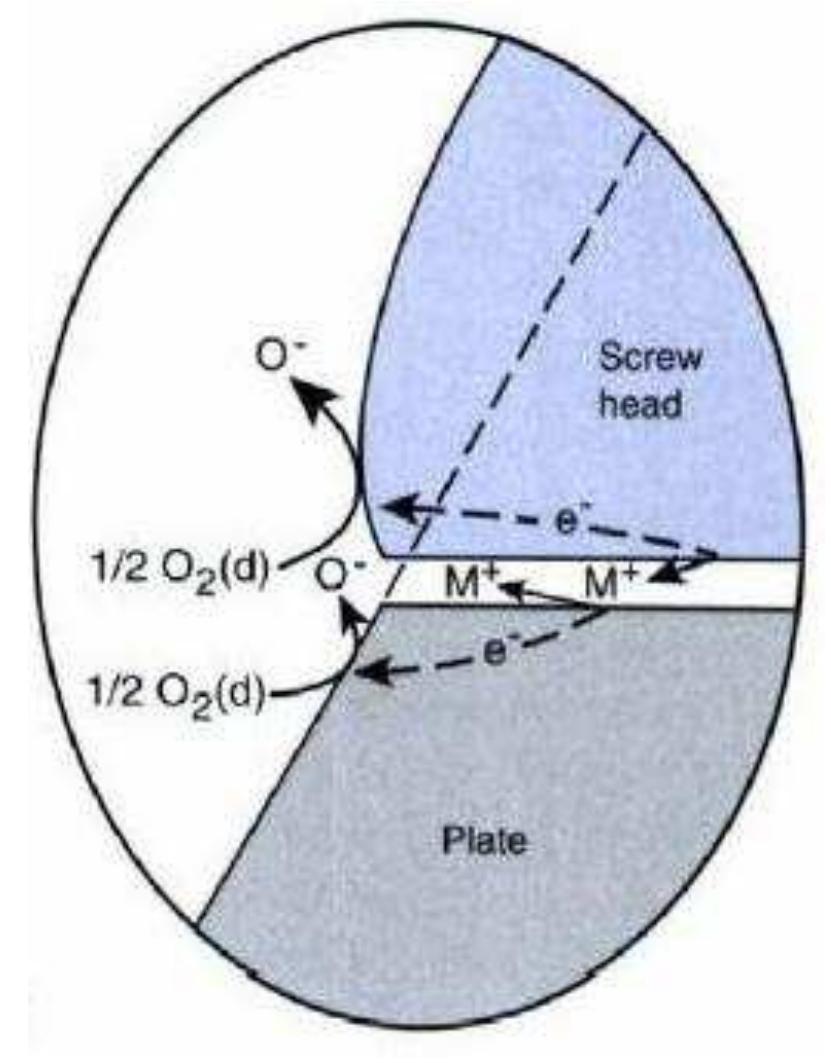 4-3: fretting corrosion caused by the loss of the oxide