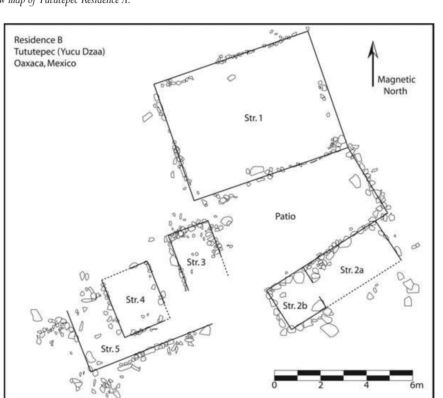 Plan view map of tututepec residence b.