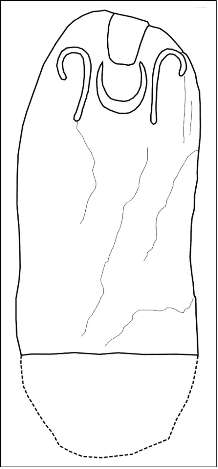 menhir with crescent moon. (drawing by calado & rocha,