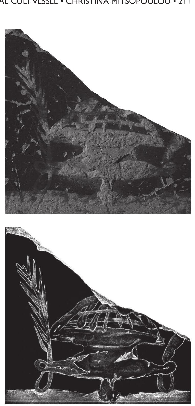 C. plemochoe on a “west slope” pyxis lid, inverted drawing.