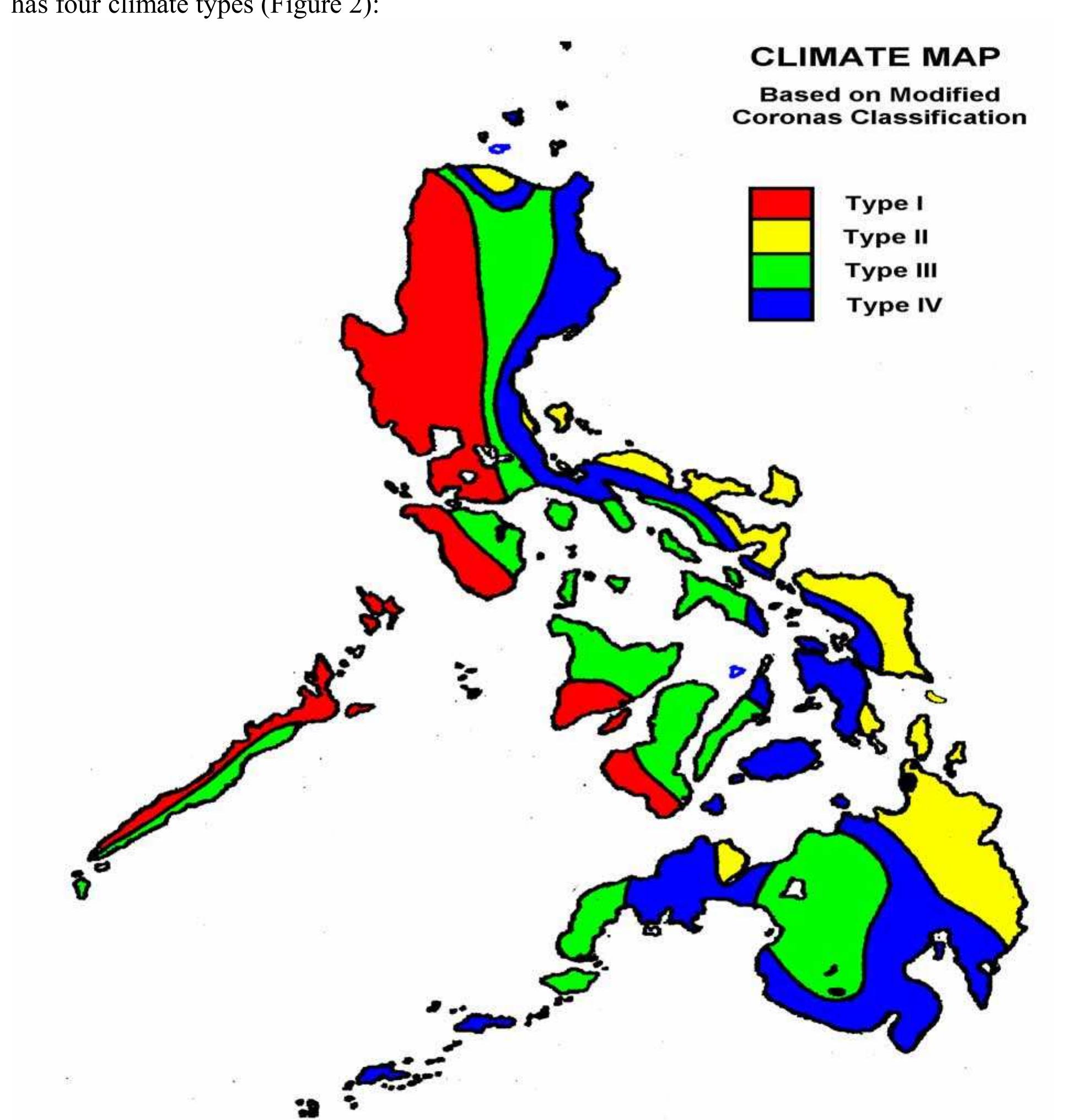 Climate map of the philippines based on modified coronas