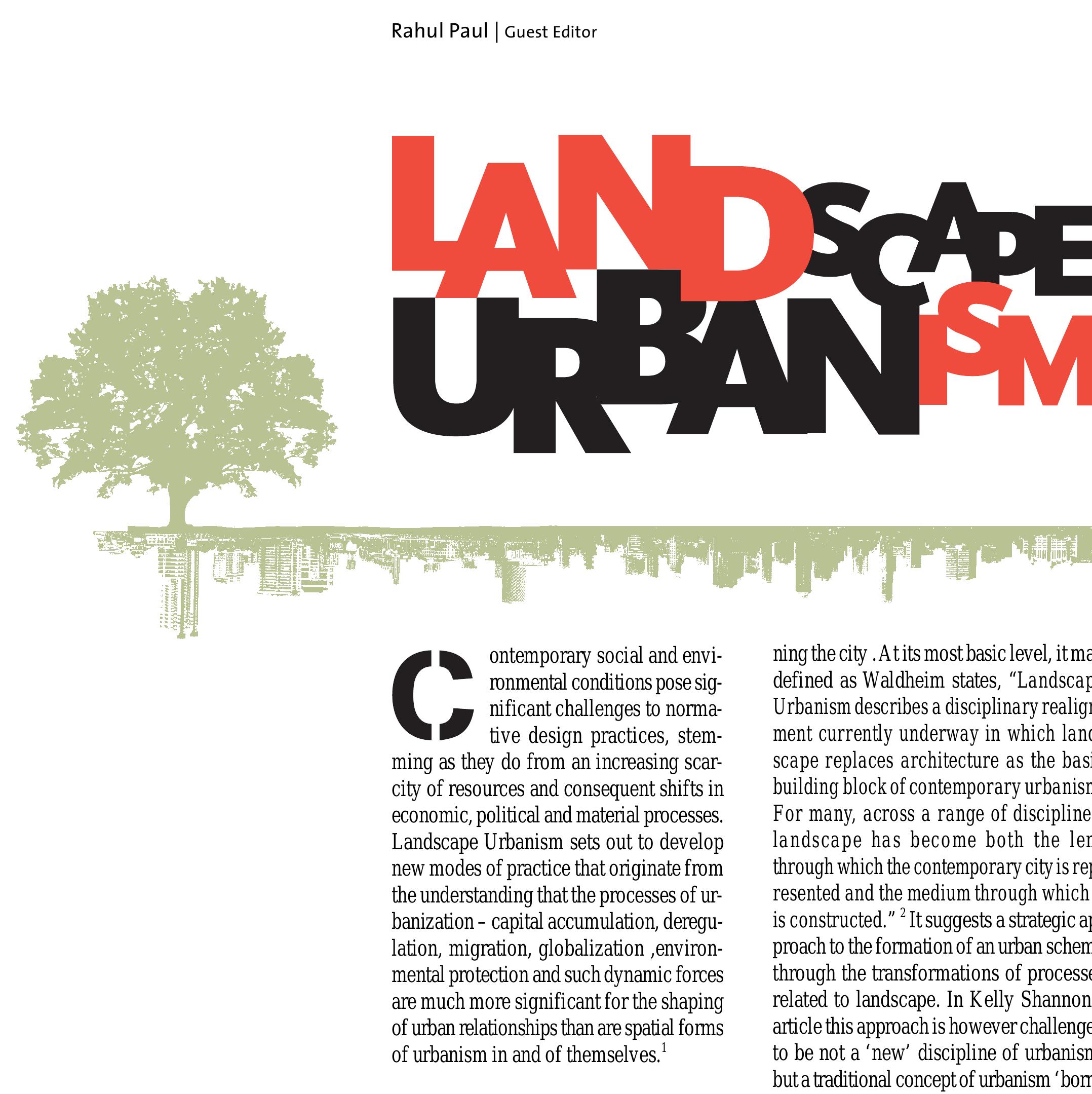 (PDF) Landscape Urbanism - An Introduction