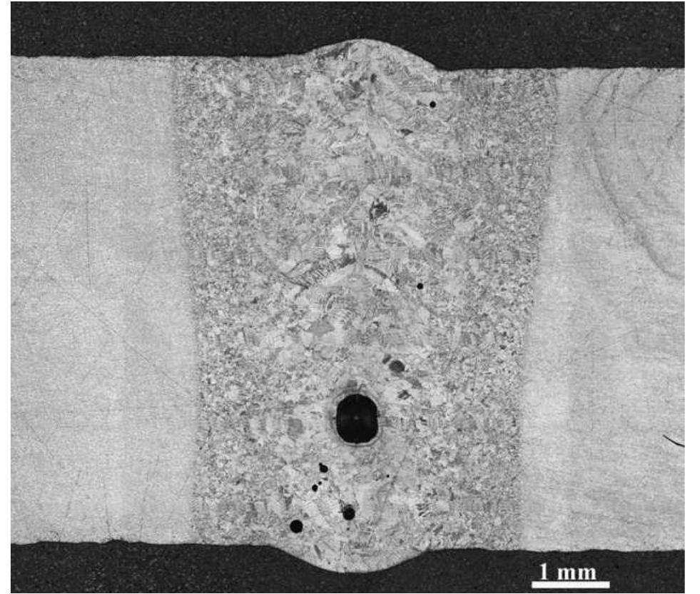 Typical weld cross-section illustrating metallurgical