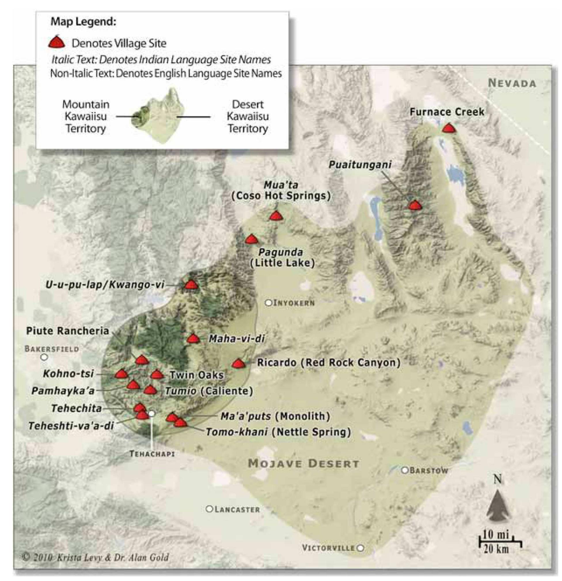 Kawaiisu homeland. map showing territorial boundaries of the