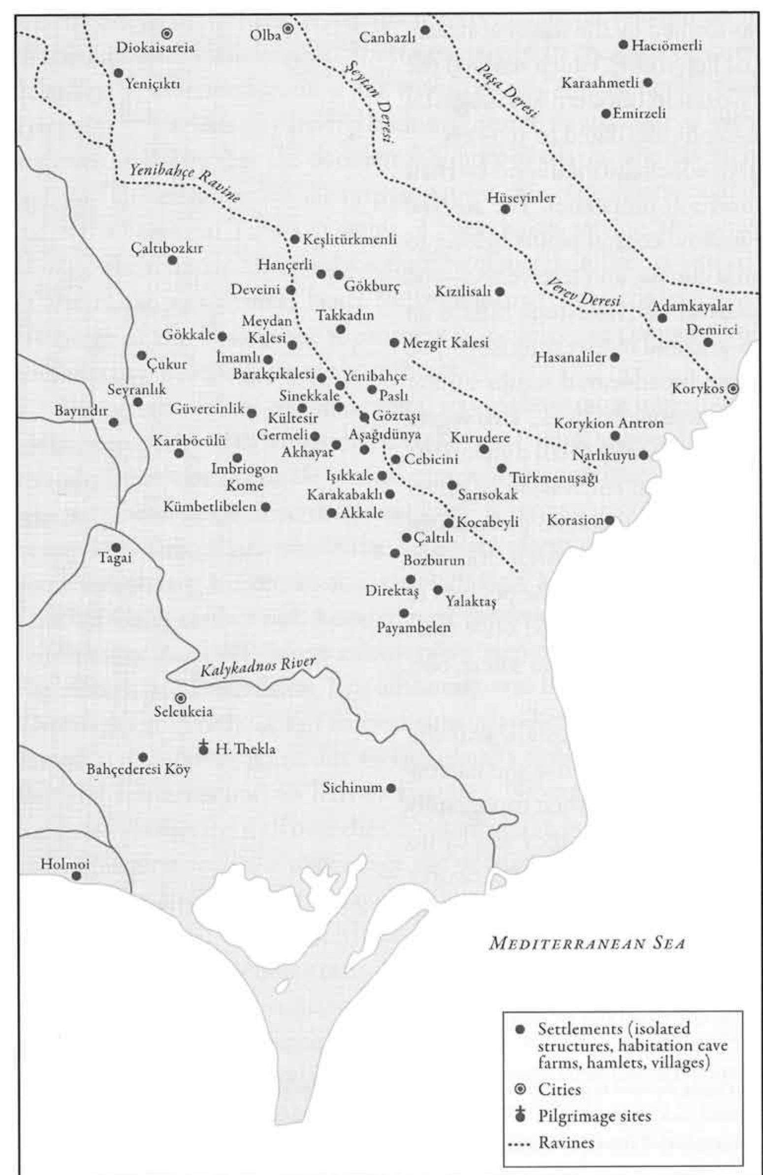 Map of southeastern isauria (drawn by k. rasmussen from
