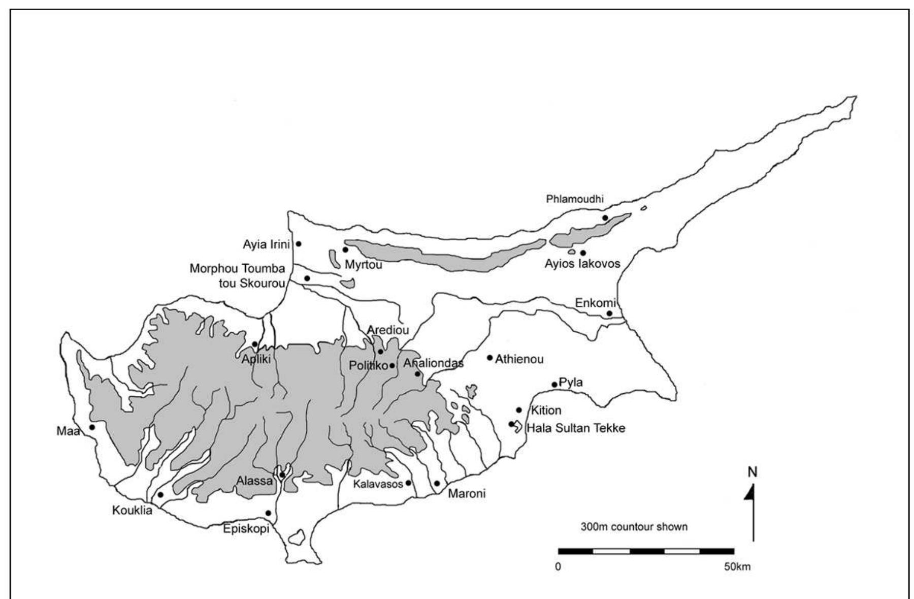 Map of late bronze age cyprus lies at the interface between