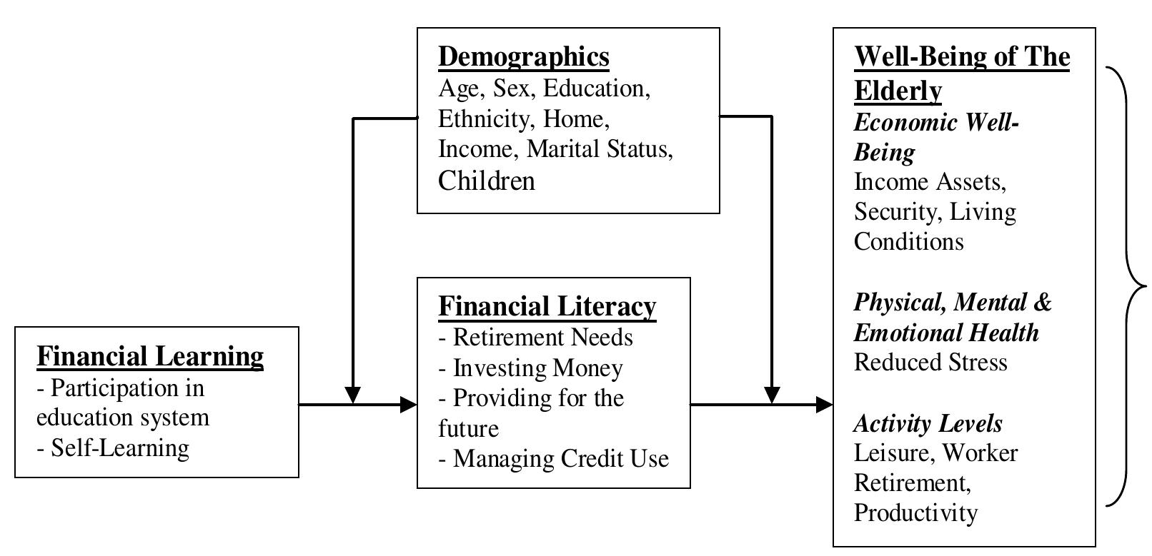 Conceptual framework of factors affecting well-being of the