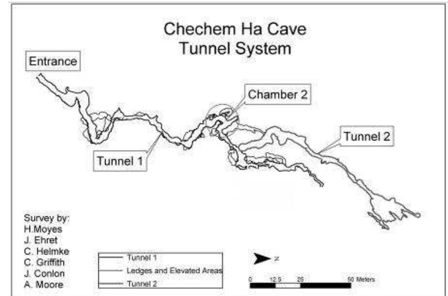 Map of chechem ha tunnel system.