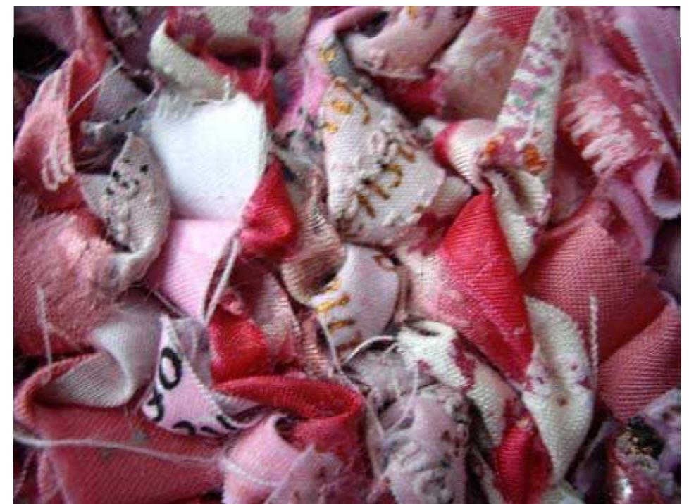 Pins & palimpsests (detail) printed, cut & looped fabrics