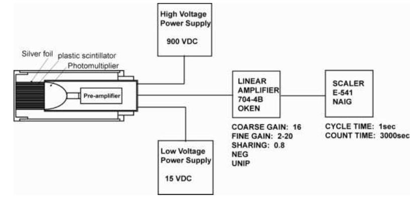 Block diagram of the old detector and its counter setup