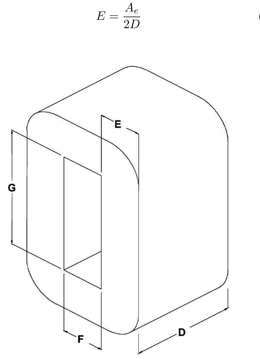 Wound-core typical dimensions. a lamination width (d) for
