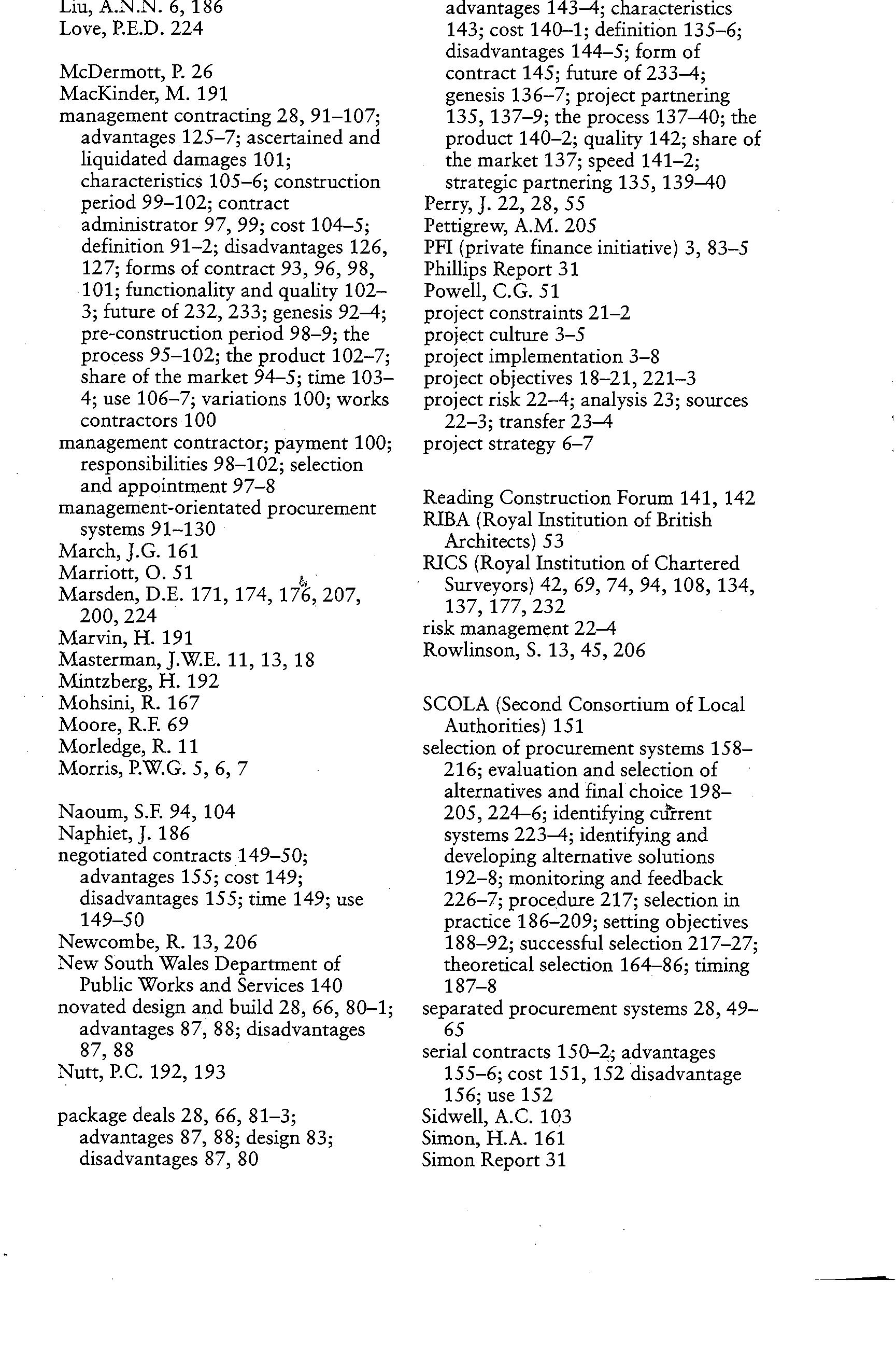 Table 3 - Introduction to building procurement systems