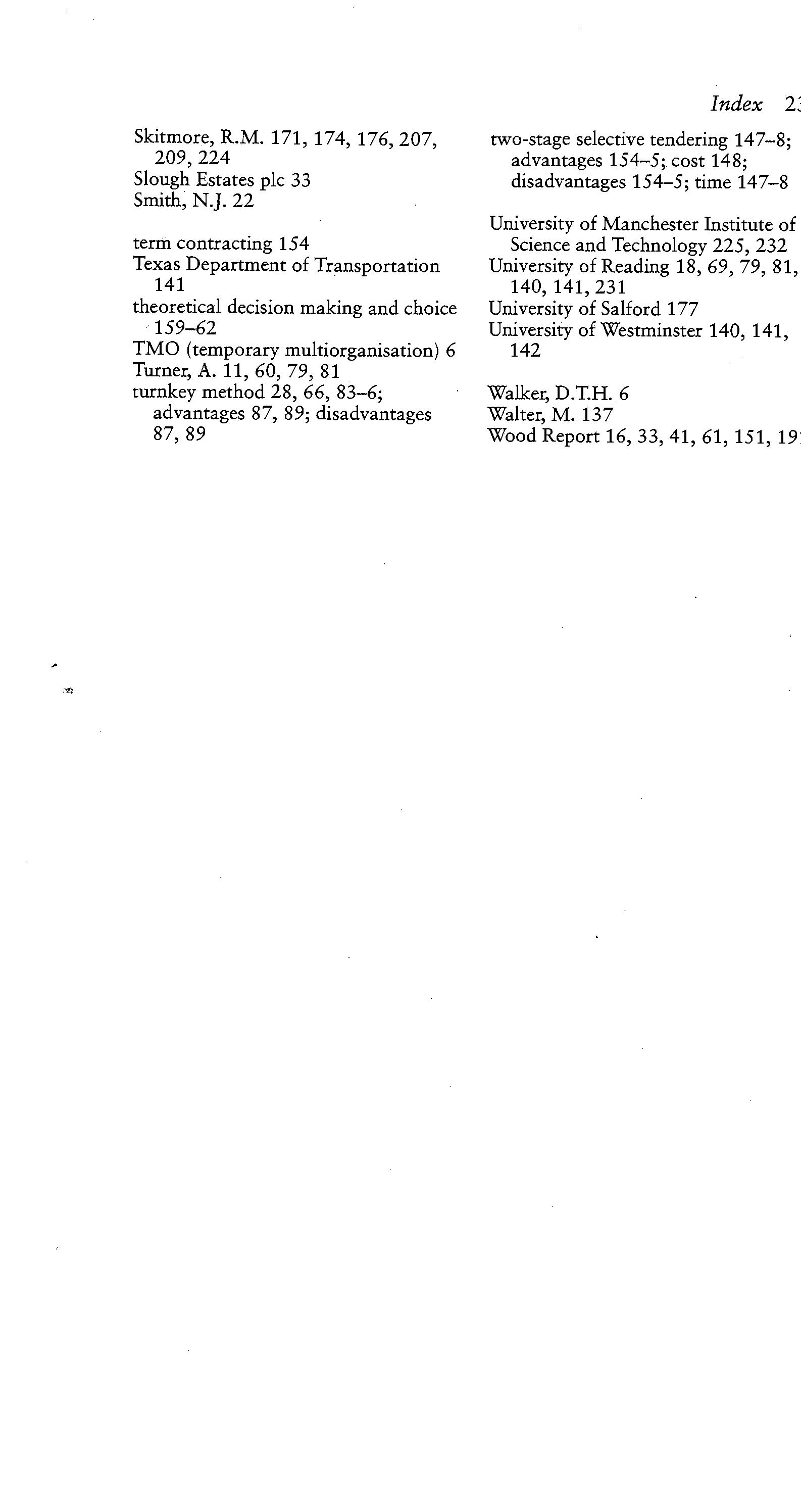 Table 4 - Introduction to building procurement systems