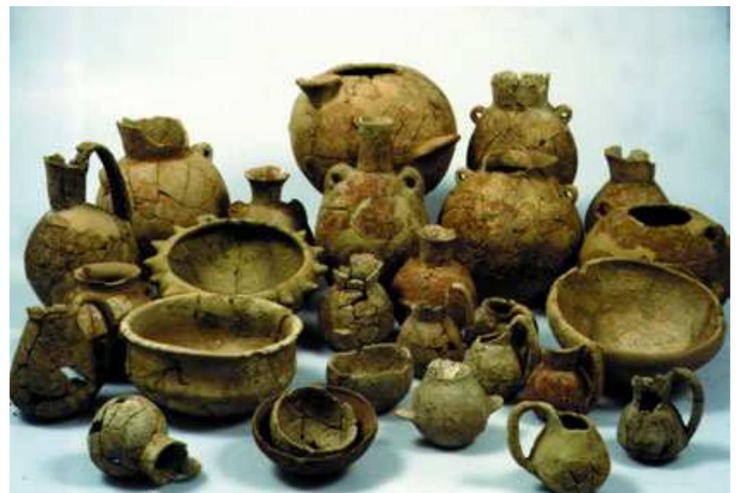 A sample of pottery from a fairly typical group of burial