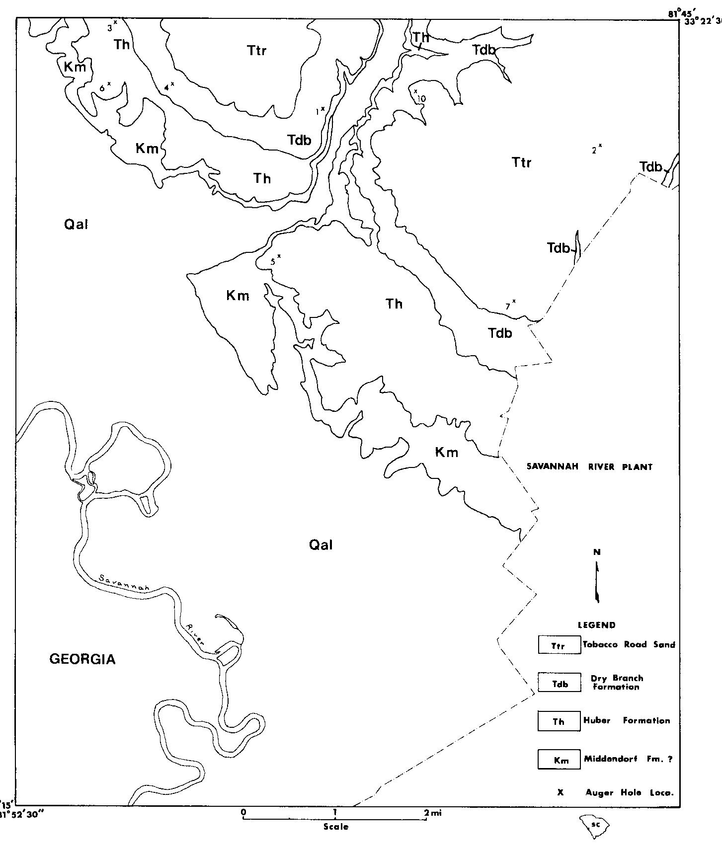 Geologic map of the jackson quadrangle, aiken county, s.c