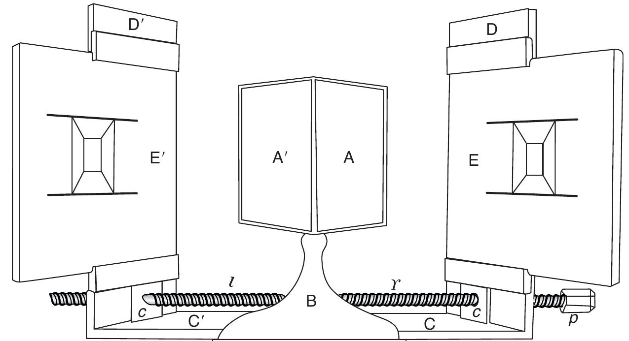 Wheatstone’s diagram of his stereoscope as published in