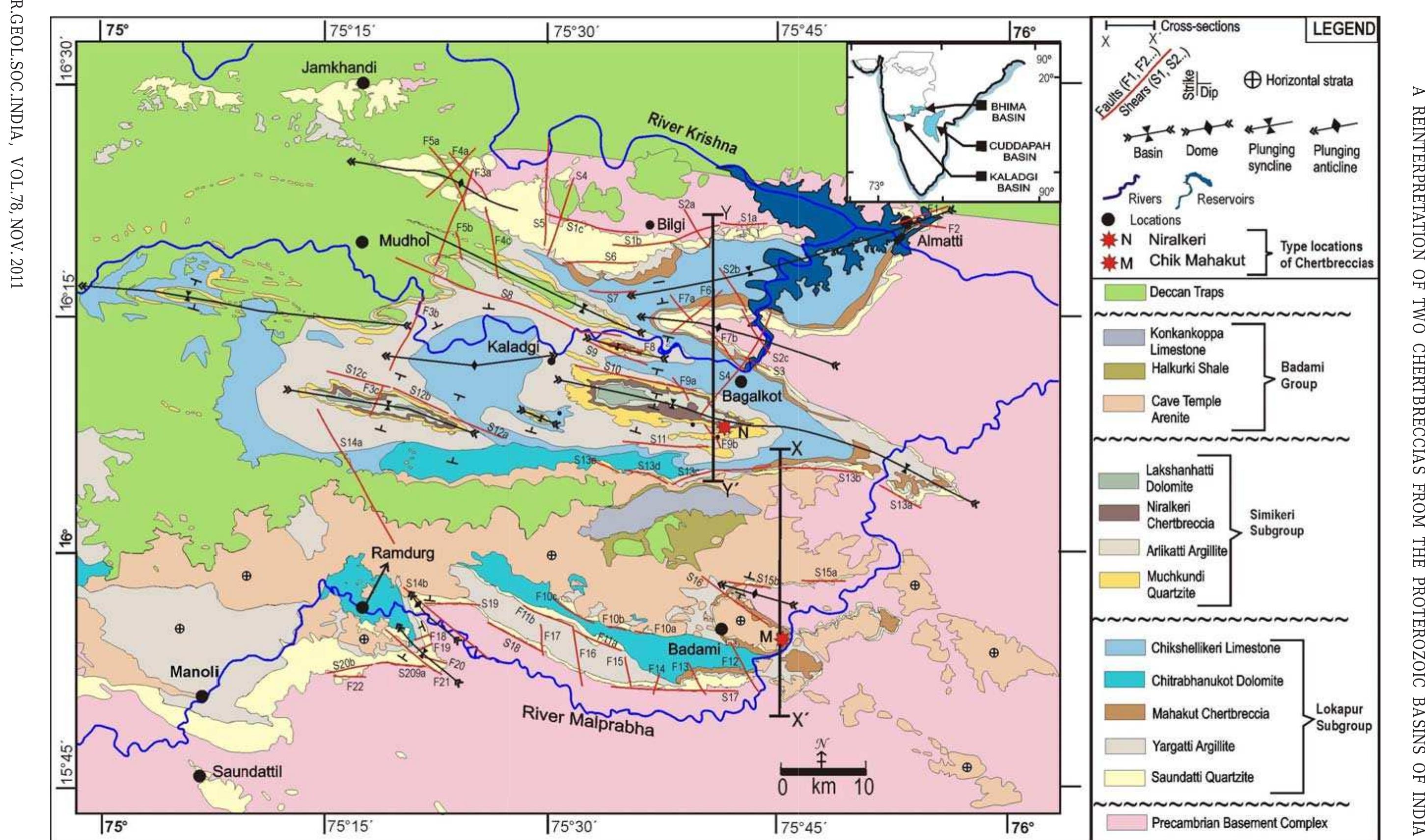 Stratigraphic map of the kaladgi basin showing the