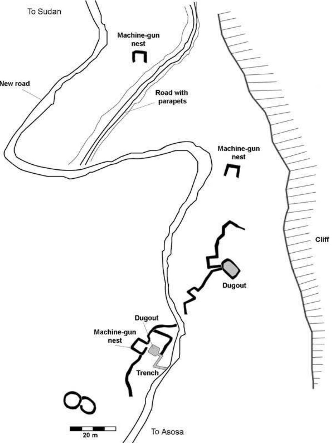 Map of the fort of was’i. apart from the parapets, there are